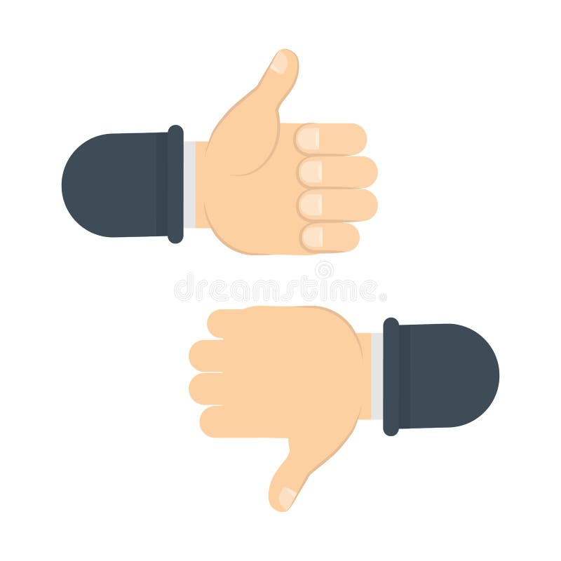 Daumen auf und ab vektor abbildung. Illustration von hand - 101962489