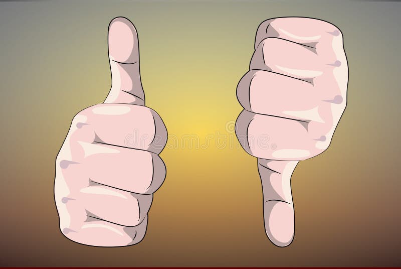 Daumen auf und ab stock abbildung. Illustration von kommunikation ...