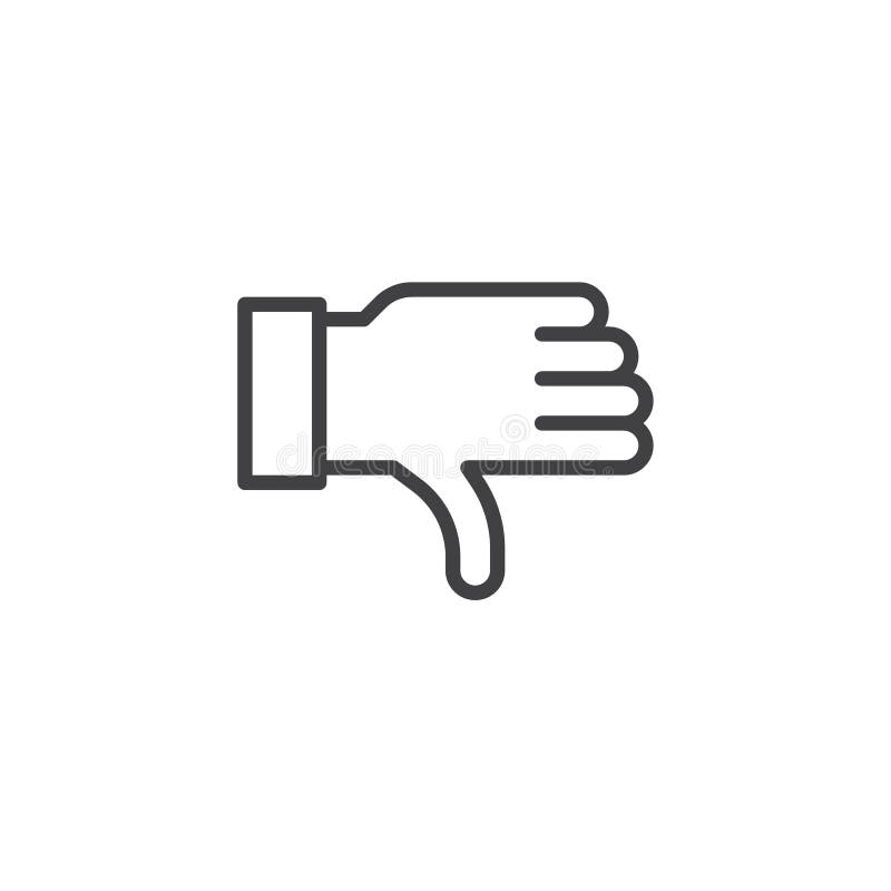 Daumen Nach Unten Emoji-Linie Symbol Vektor Abbildung - Illustration ...