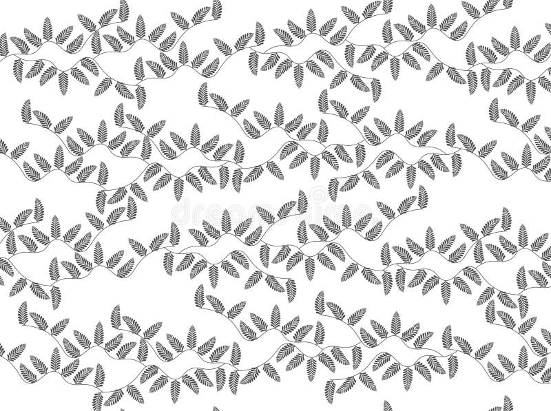 Leaf Vine Seamless Pattern Illustration Stock Vector - Illustration of ...