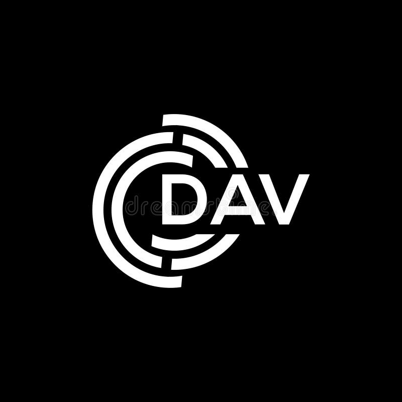 DAV Letter Logo Design on Black Background. DAV Creative Initials ...