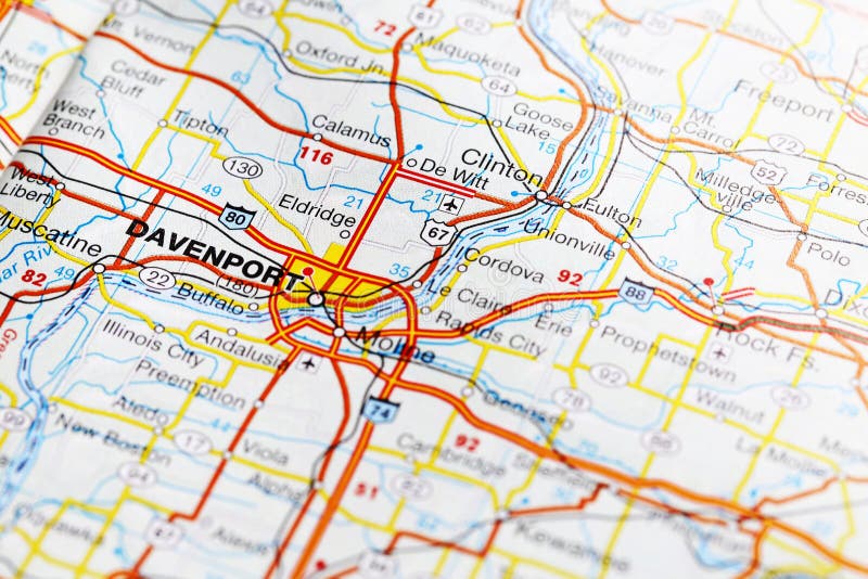 Davenport City Road Map Area. Closeup Macro View Editorial Image ... Davenport City Road Map Area. Closeup Macro View Editorial Image ...