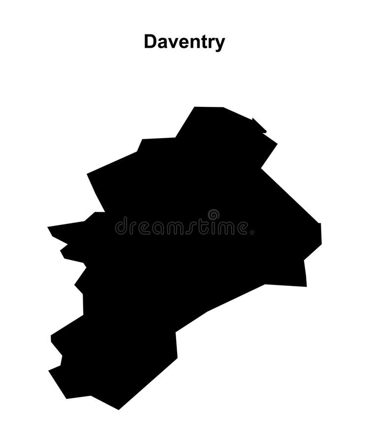 Daventry outline map stock vector. Illustration of great - 371642988