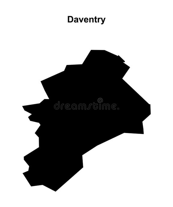 Daventry outline map stock vector. Illustration of great - 371642988