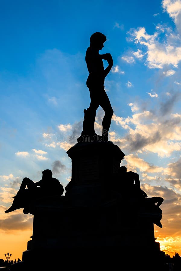 David in Backlight on the Michelangelo Square Stock Image - Image of ...