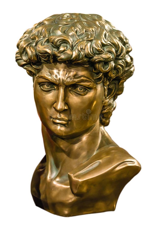 David bronze bust isolated stock image. Image of historical - 62876497
