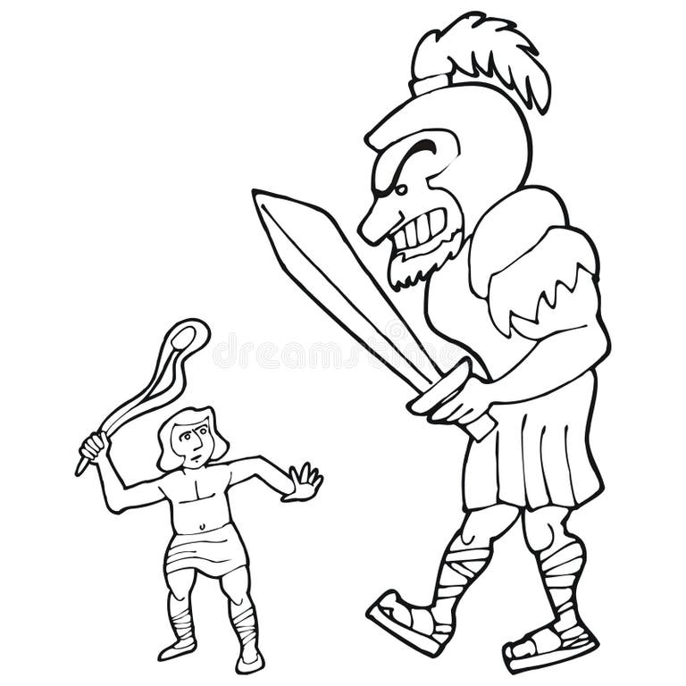 David and goliath stock vector. Illustration of symbol - 3295757