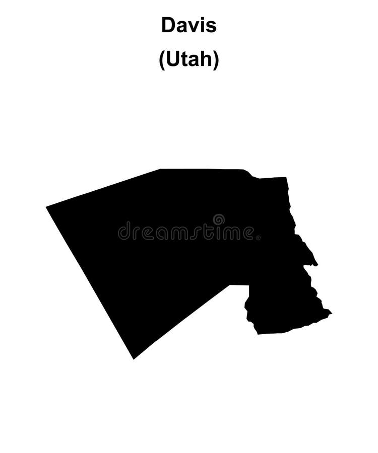 Davis outline map stock vector. Illustration of utah - 361869833