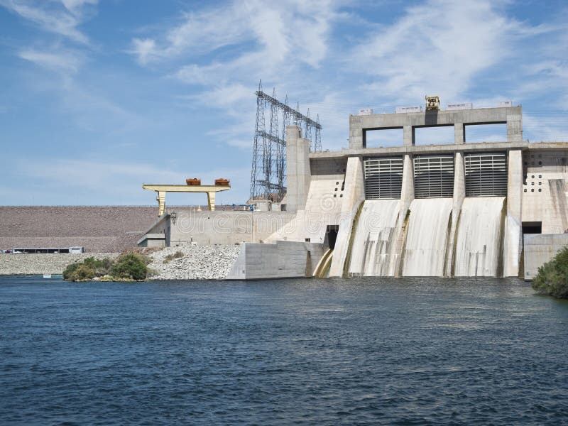 Davis Dam on the Colorado River Stock Photo - Image of electricity ...