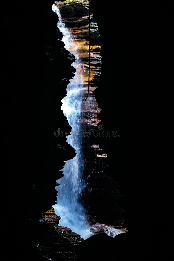 Davis Fall View Inside from Gupteshwor Mahadev Cave. Stock Photo ...