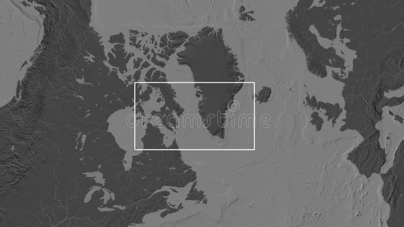 Davis Strait. Bilevel Map. Patterson Cylindrical. Close-up Stock ...