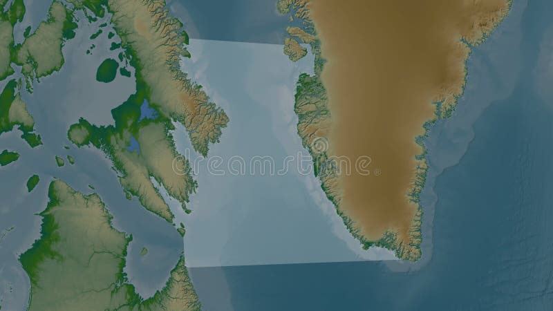 Davis Strait Highlighted. Physical Map Stock Illustration ...