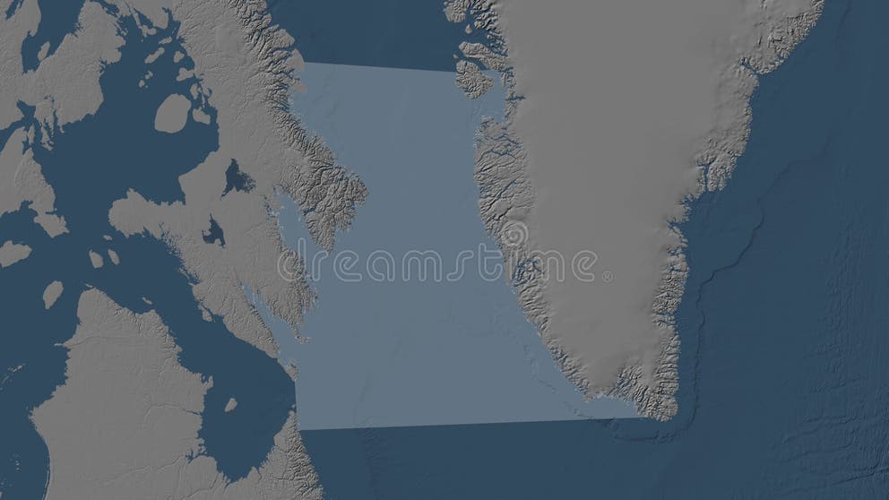 Davis Strait Highlighted. Steel Blue Map Stock Illustration ...