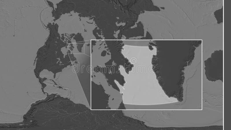 Davis Strait. Bilevel Map. Patterson Cylindrical. Diagram Stock Video ...