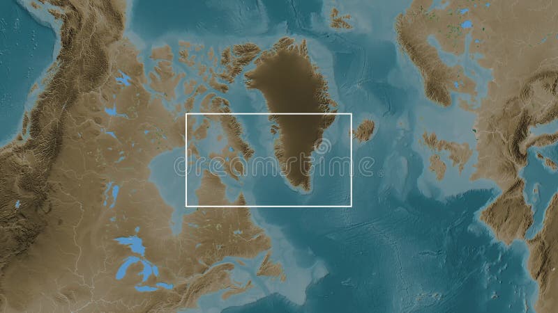 Davis Strait. Sepia Map. Patterson Cylindrical. Close-up Stock Video ...