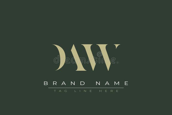 DAW Abstract Letter Logo Design Stock Vector - Illustration of type ...