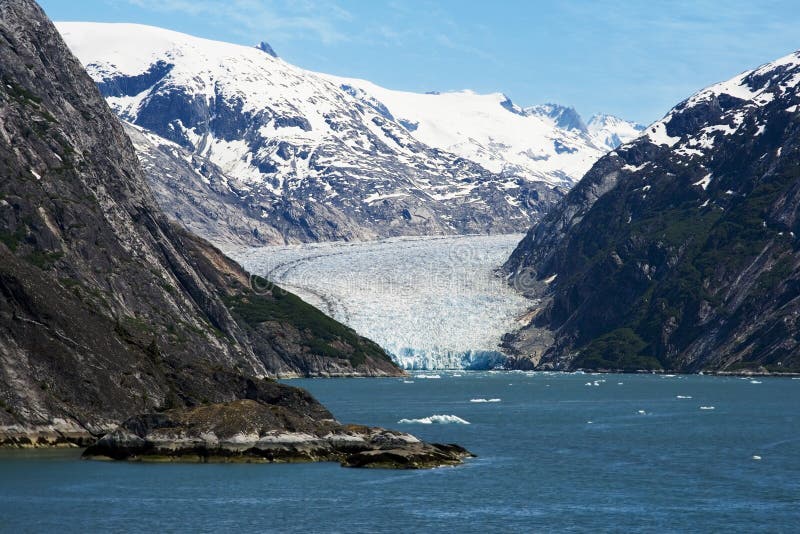 Dawes Glacier, Endicott Arm, Alaska Stock Image - Image of river, north ...