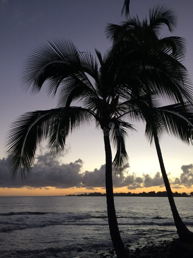 Dawn Above Hilo Bay in Hilo, Hawaii. Stock Image - Image of drops, wave ...