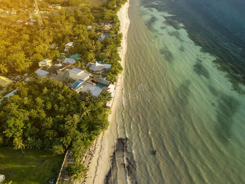 Anda, Bohol, Philippines - Aerial of the Beachfront and the Church ...