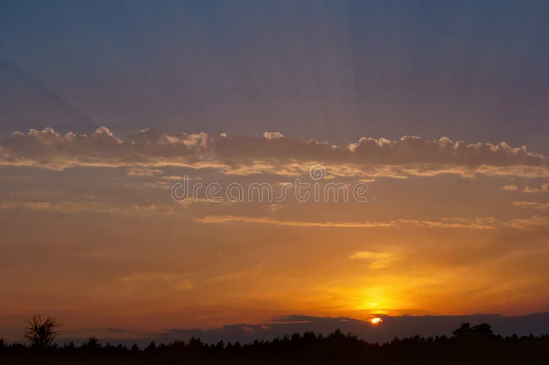 Sunset on Land, the Dawn on the Beach, Sunset and Dawn Hours Stock ...