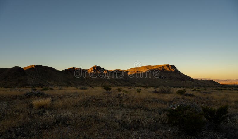 Dawn Breaks Over the Chisos Mountains from the Valley Stock Photo ...