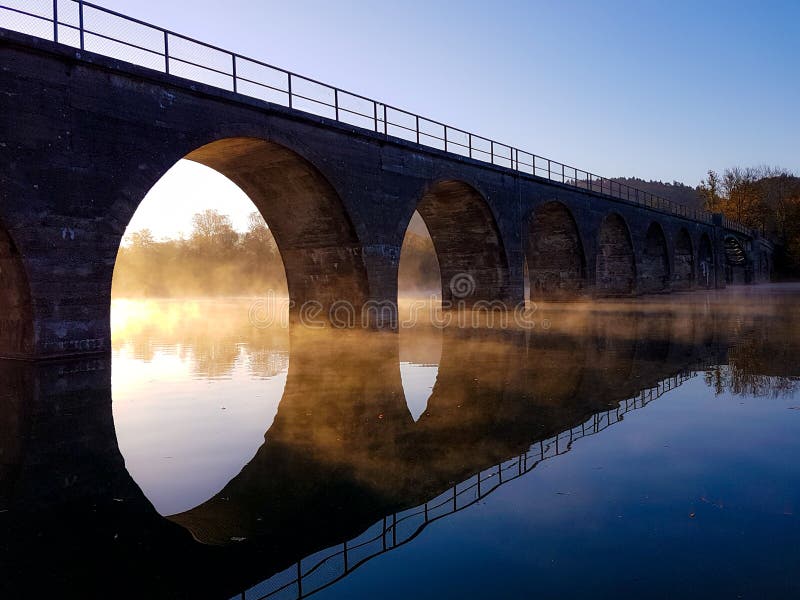 Dawn Bridge stock image. Image of cold, future, peaceful - 197823601