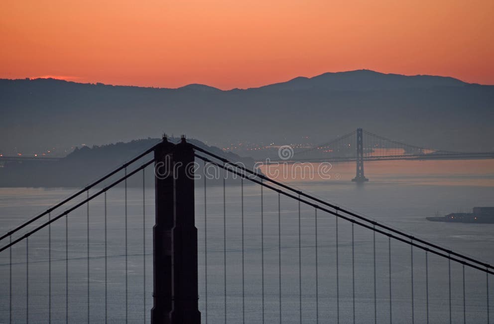 Dawn Bridges stock photo. Image of goldengate, francisco - 2053552