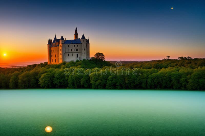 Dawn without clouds. stock illustration. Illustration of nature - 287680966