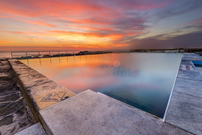 Coalcliff Rock Pool Aerial Shot Above Stock Image - Image of seaside ...