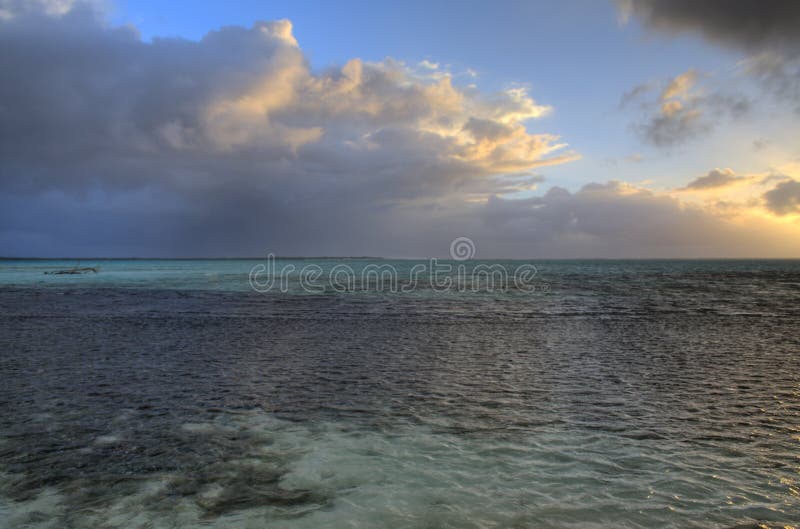Dawn on the coral reef stock image. Image of caribbean - 4760321