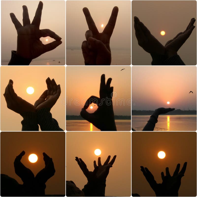 Dawn with Different Hand Posture Stock Photo - Image of varanasi, dawn ...
