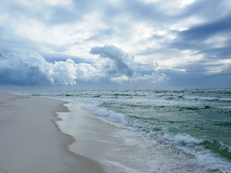 Dawn on a Florida Beach after the Storm Stock Photo - Image of tourism ...
