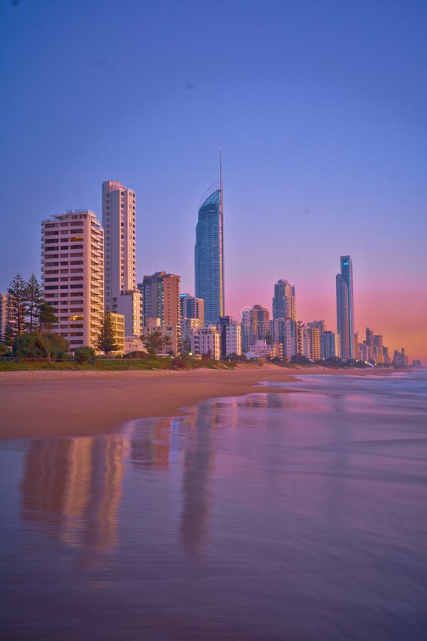 Dawn at Gold Coast - Portrait Editorial Stock Photo - Image of calm ...