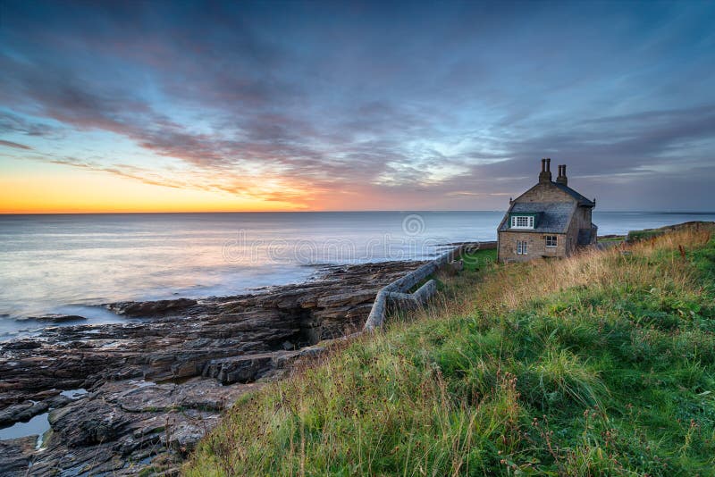 Dawn at Howick in Northumberland Stock Photo - Image of dramatic ...