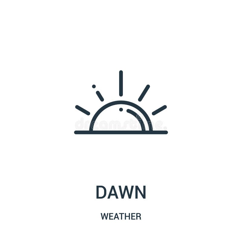 Dawn Icon Vector from Weather Collection. Thin Line Dawn Outline Icon ...