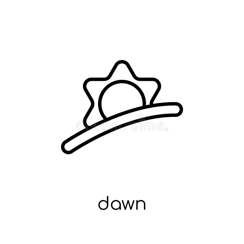 Dawn Icon Vector from Weather Collection. Thin Line Dawn Outline Icon ...