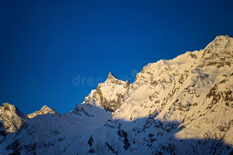 Dawn on the Italian Alps stock image. Image of beauty - 193036155