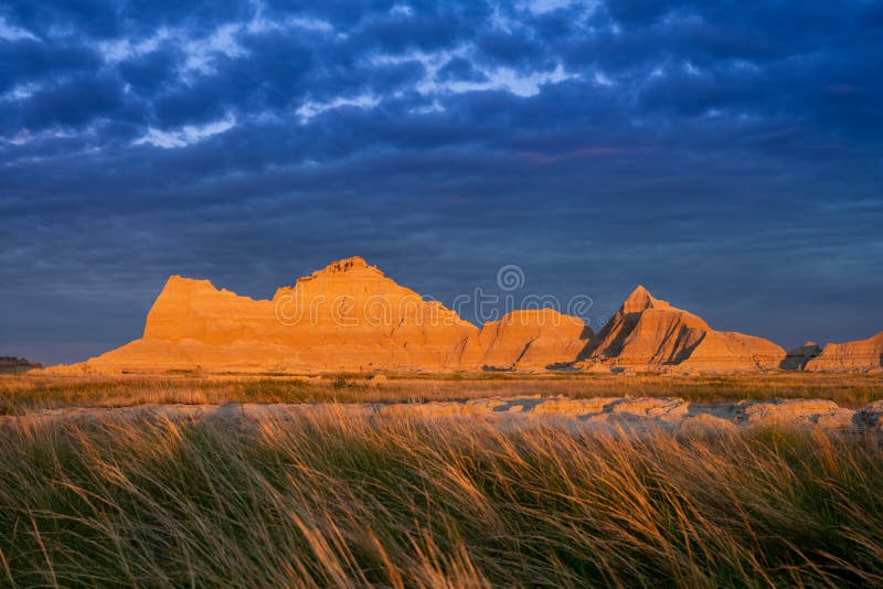 Dawn Light Glows Over Castle Formation Stock Photo - Image of hoodoos ...