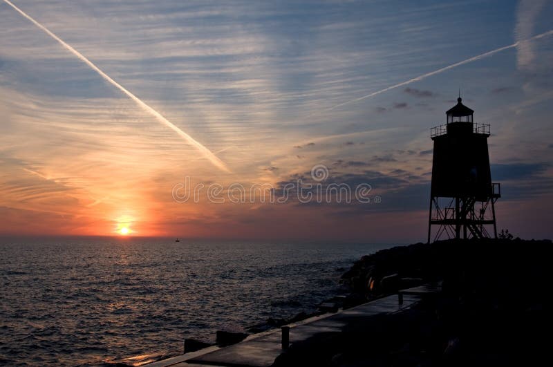 Dawn Lighthouse stock photo. Image of bright, dawn, direction - 16797808