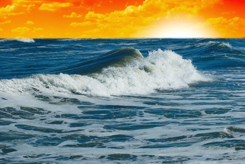 Dawn on the ocean stock photo. Image of yellow, tropical - 16815098