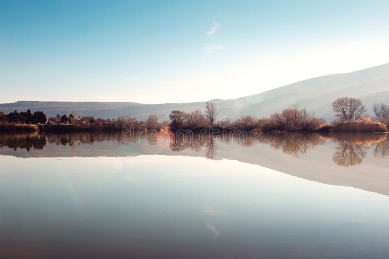 A Peaceful Landscape in the Rays of the Low Sun Stock Photo - Image of ...