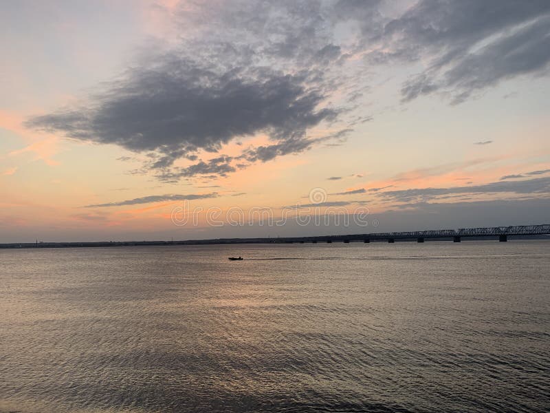 Dawn over the river stock photo. Image of reflection - 230200242