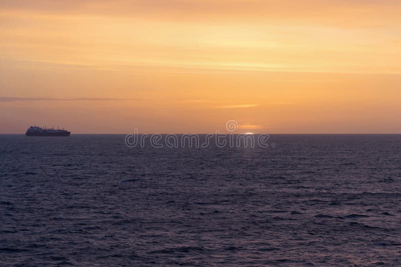 Dawn Over the Sea. the Sun Rises Over the Horizon Stock Photo - Image ...