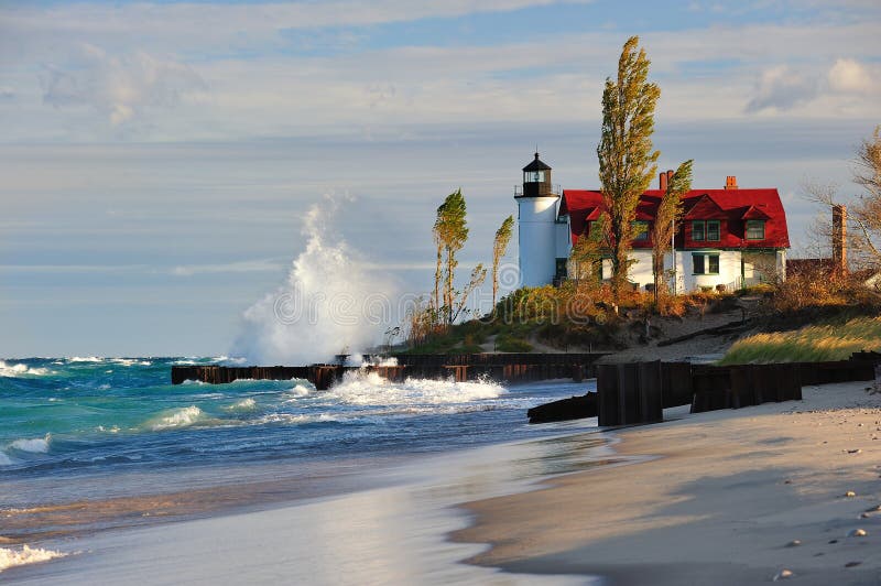 Dawn at Point Betsie Lighthouse ,Michigan USA Stock Image - Image of ...