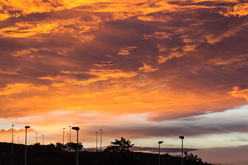 Dawn after the rain stock image. Image of dawn, orange - 172767805