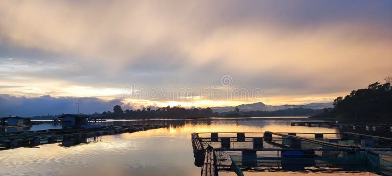 Dawn at Saguling Dam stock image. Image of westjava - 265999949