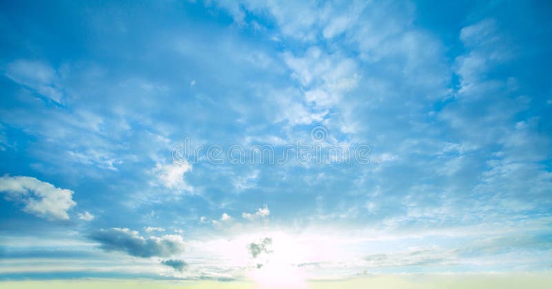 Dawn Sky. Blue Sky with Clouds Background Stock Image - Image of ...