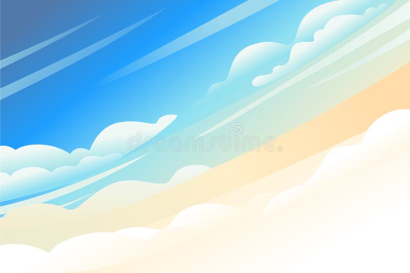 Dawn Sky with Clounds Background Daytime Vector Wide Horizontal ...