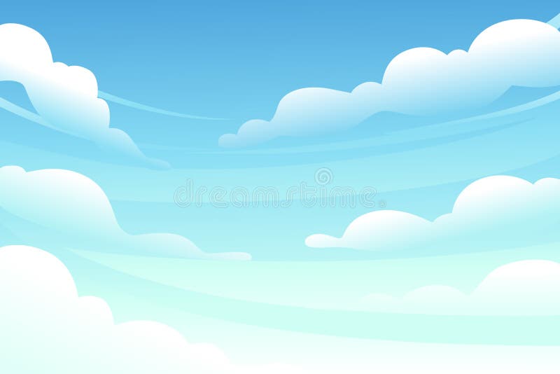 Dawn Sky with Clounds Background Daytime Vector Wide Horizontal ...