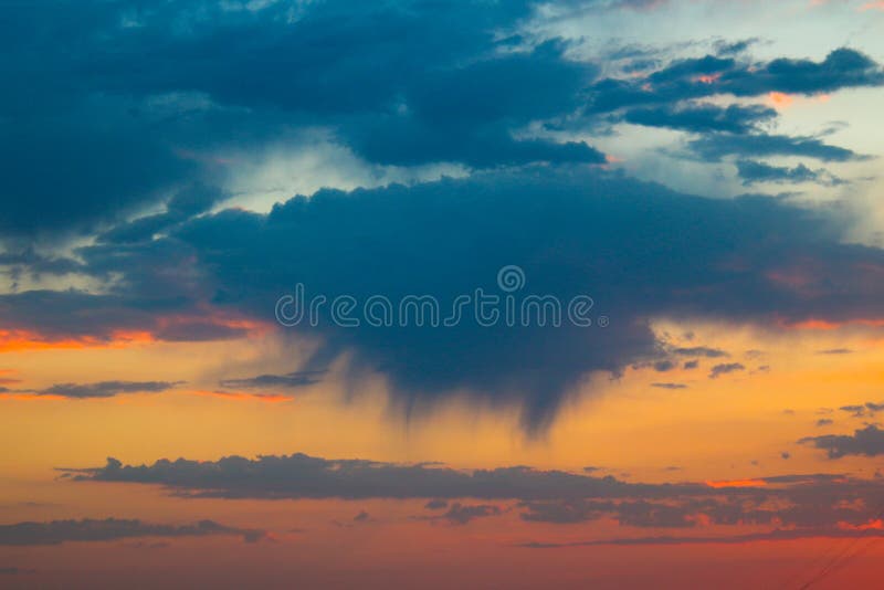 Dawn Sky. Rain is Gathering from the Cloud Stock Image - Image of dusk ...